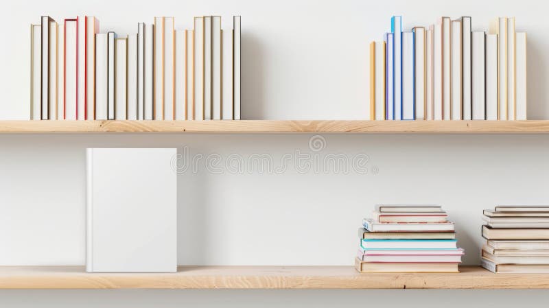 Blank Book Cover on Shelf for Design Showcase Stock Illustration ...