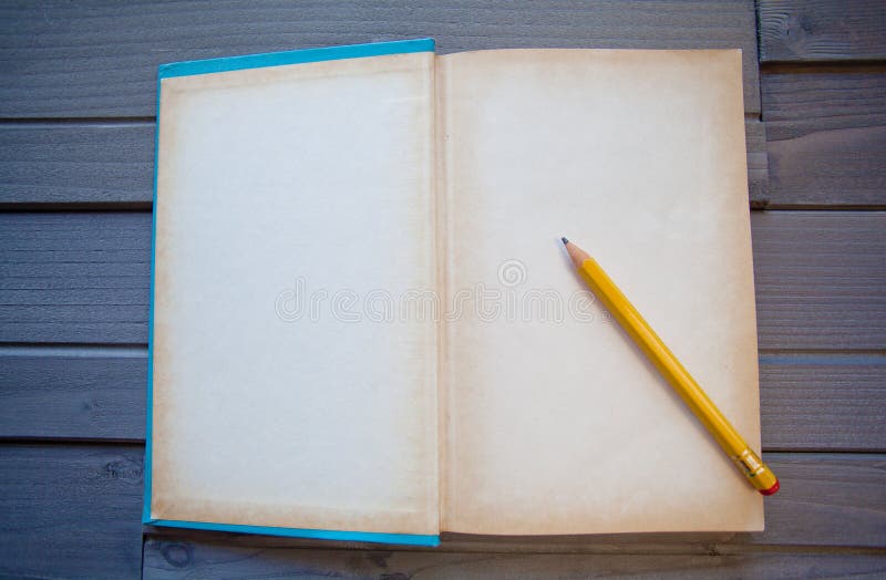 Blank Book or Diary Template with Pencil Stock Image - Image of blank ...