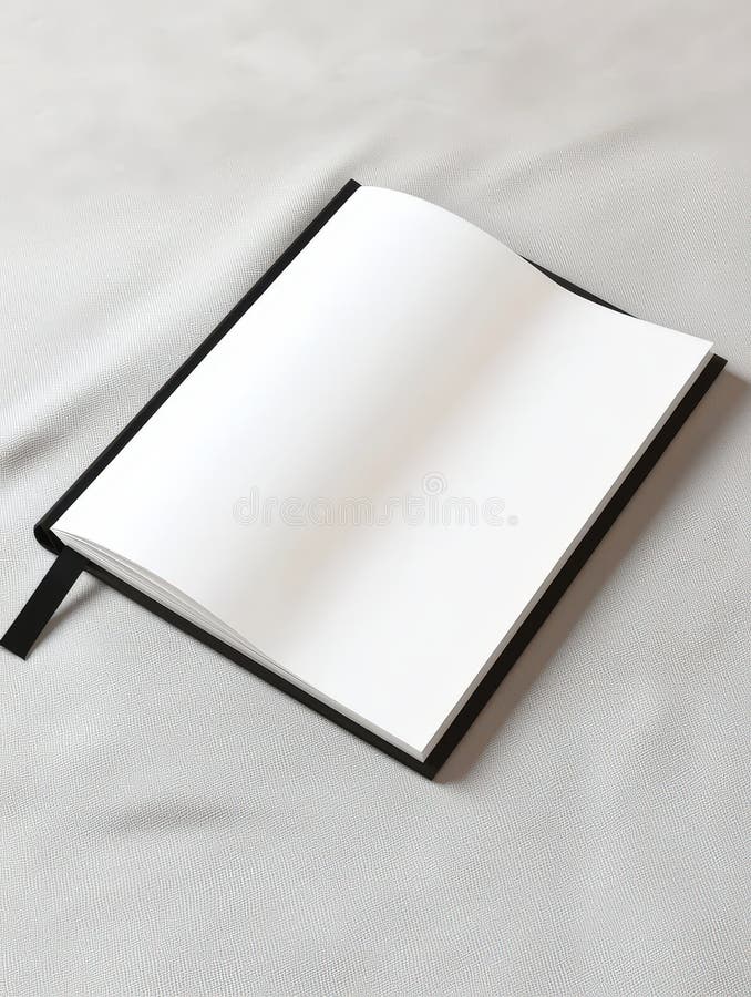 Blank Book with Empty Page on White Background for Writing or Drawing ...