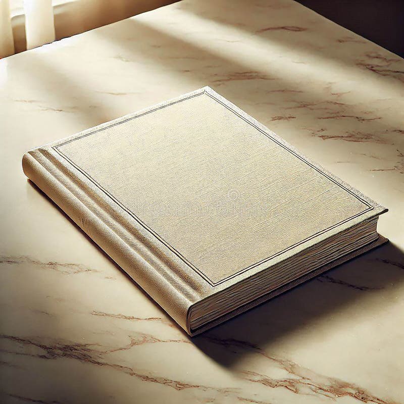 Blank Book on Marble Table stock illustration. Illustration of ...