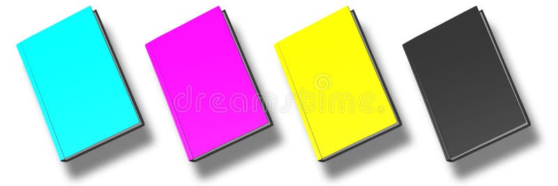Blank Book Mockup CMYK with Shadow Stock Illustration - Illustration of ...