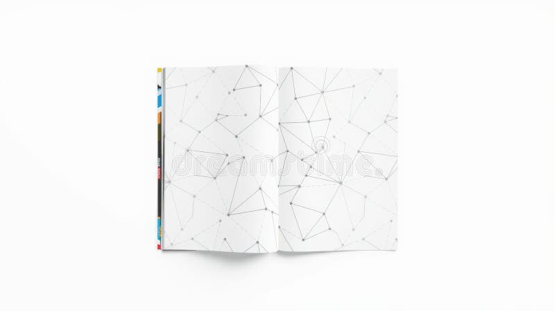 Blank Book Mockup with Geometric Patterns on Pages, Ideal for Design ...