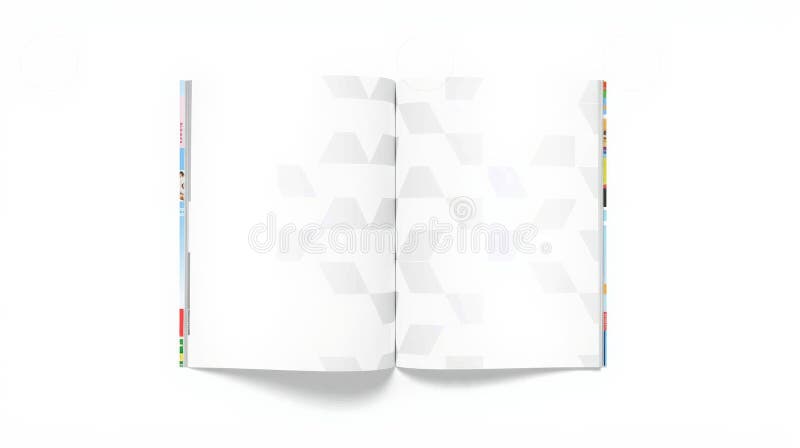 Blank Book Mockup with Geometric Patterns on Pages, Ideal for ...