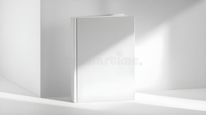 Blank Book Mockup with Light and Shadow on White Background Stock ...