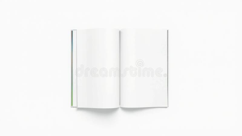 Blank Book Mockup with Open Pages on White Background, Ideal for ...