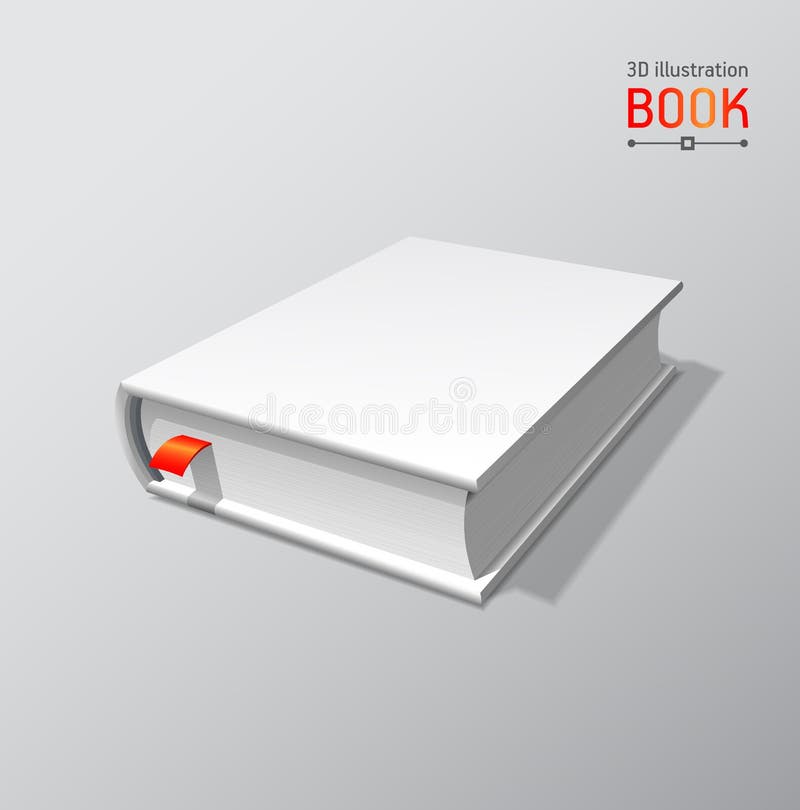 Blank Book Mockup with Shadow Isolated. 3d Vector Illustration Stock ...