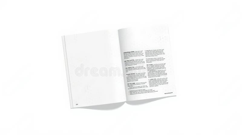 Blank Book Mockup Showcasing Open Pages with Minimal Text, Ideal for ...