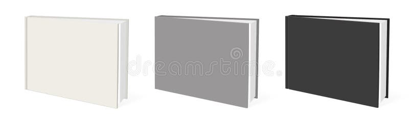 Blank Book Mockup White, Grey, Black with Shadow Stock Illustration ...