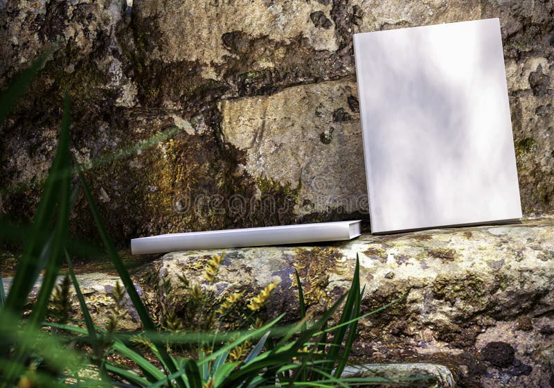 Blank Book Model on Ancient Ruins, Notebook Mockup, Mockup on Nature ...
