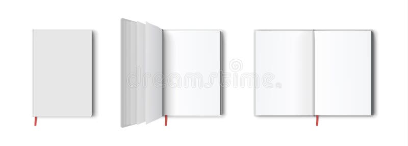 Blank Book or Notepad Mockup. Notebook and Bookmark Template in ...