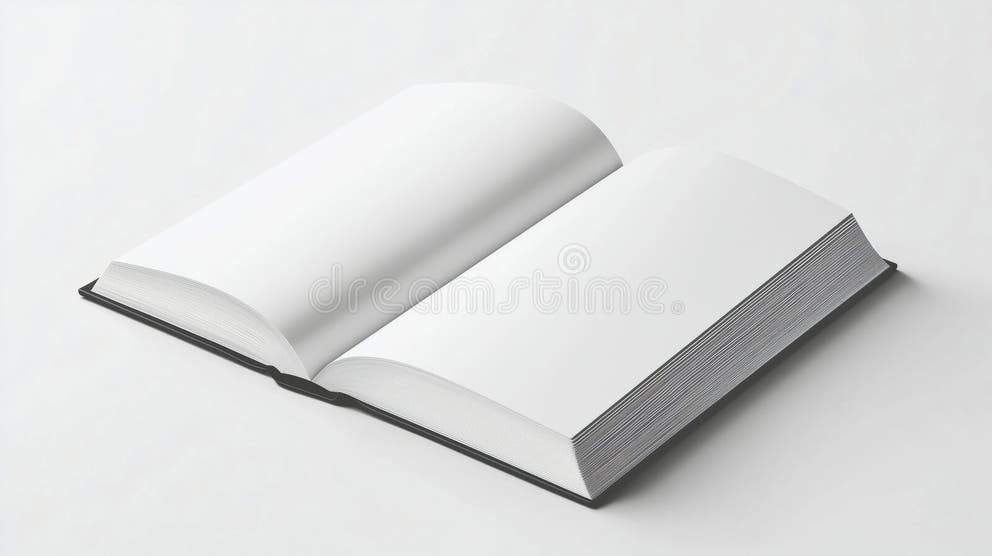 Blank Book Open Pages, Empty Space for Text or Design, Minimalistic ...