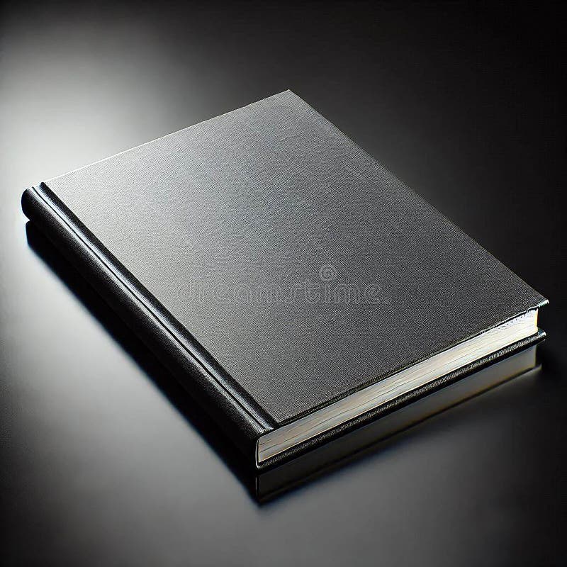 Blank Book on Reflective Black Surface in Studio Setup Stock ...