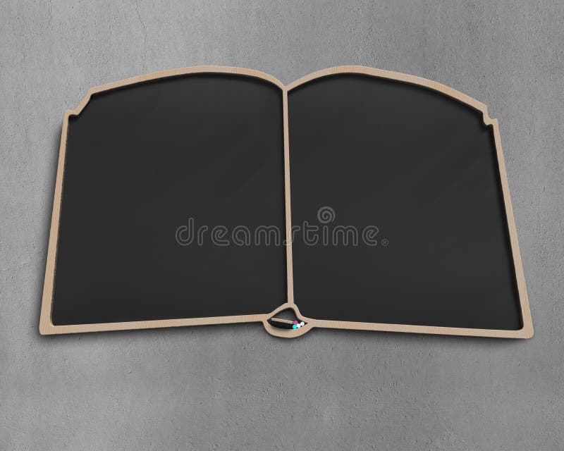 Book Shape Bookshelf and Blackboard Stock Illustration - Illustration ...