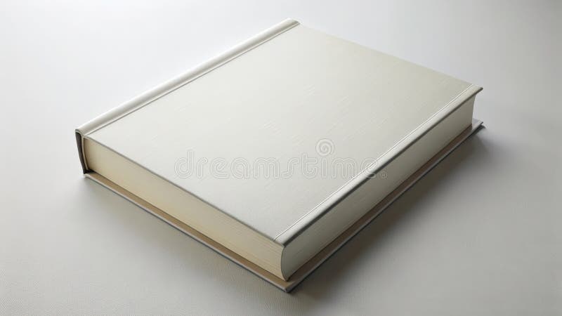 A Blank Book with a Smooth, Off-white Cover Resting on a Pale Surface ...
