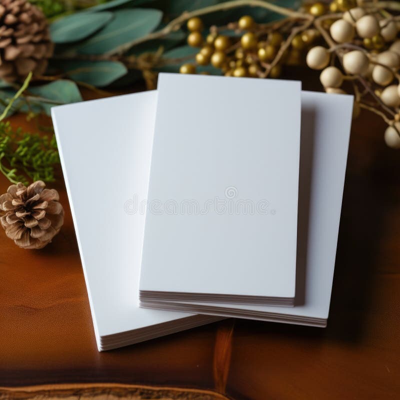 Blank Books on Floral Background, AI Generated Stock Photo - Image of ...