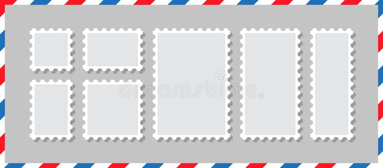 Blank Borders of Post Stamps. Set of of Postage Frames Stock Vector ...