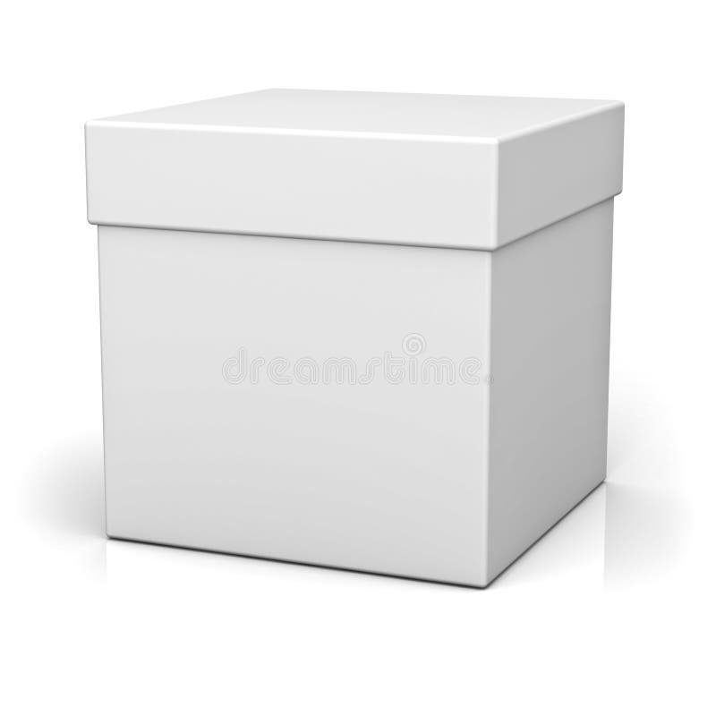 Plain Blank White Box Packaging Stock Illustration - Illustration of ...