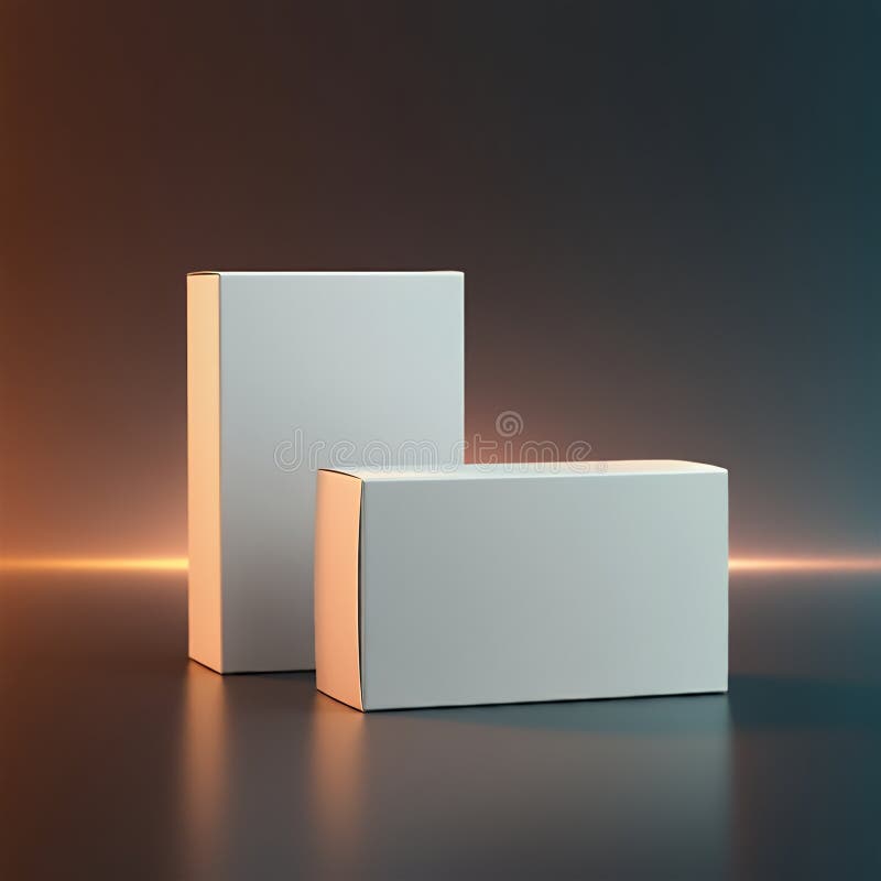 Blank Box Mockup To Add Custom Design Stock Illustration - Illustration ...