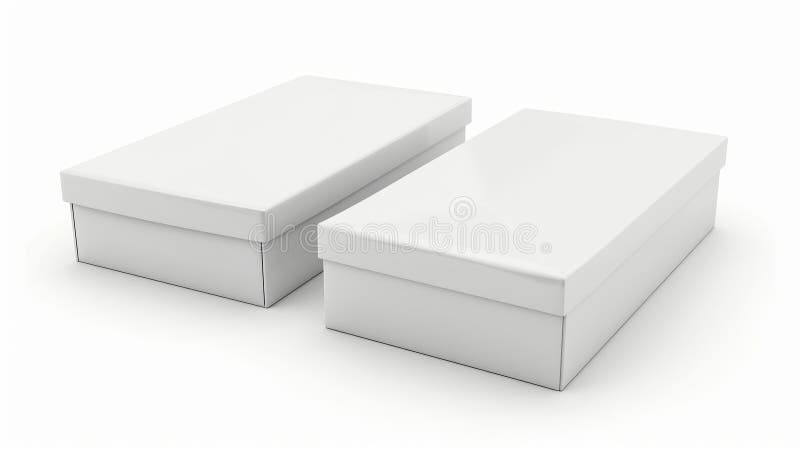 A Blank Box Set Isolated on White. a 3D Illustration of a Blank Box Set ...
