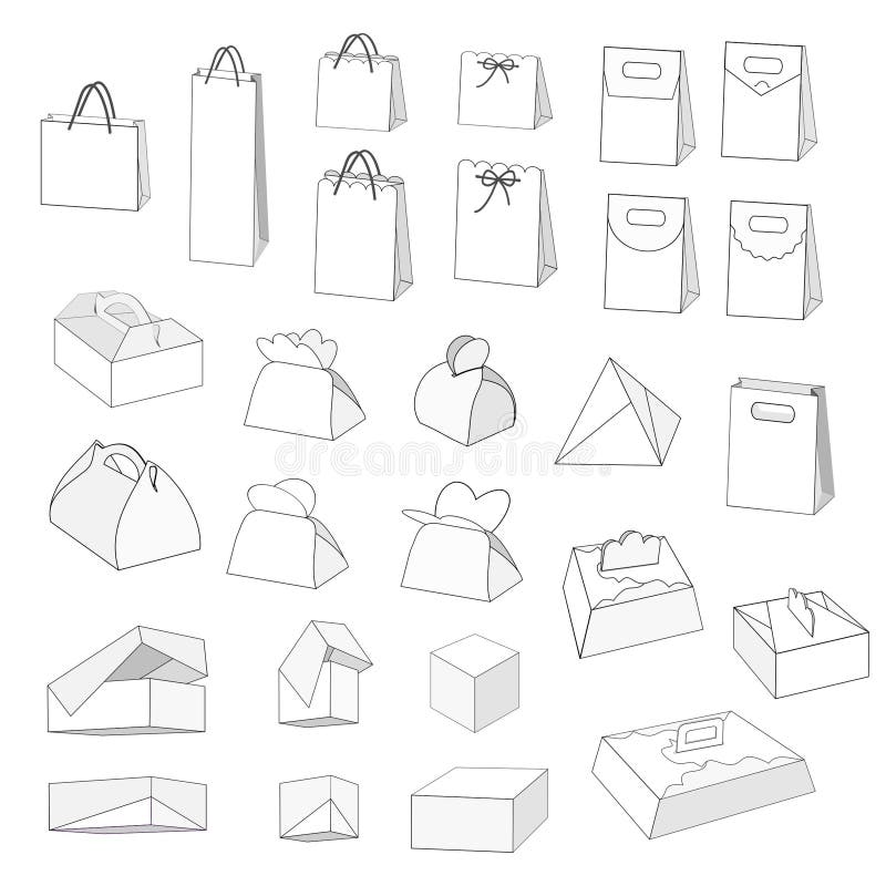 Blank gift bag template stock vector. Illustration of isolated - 48154670