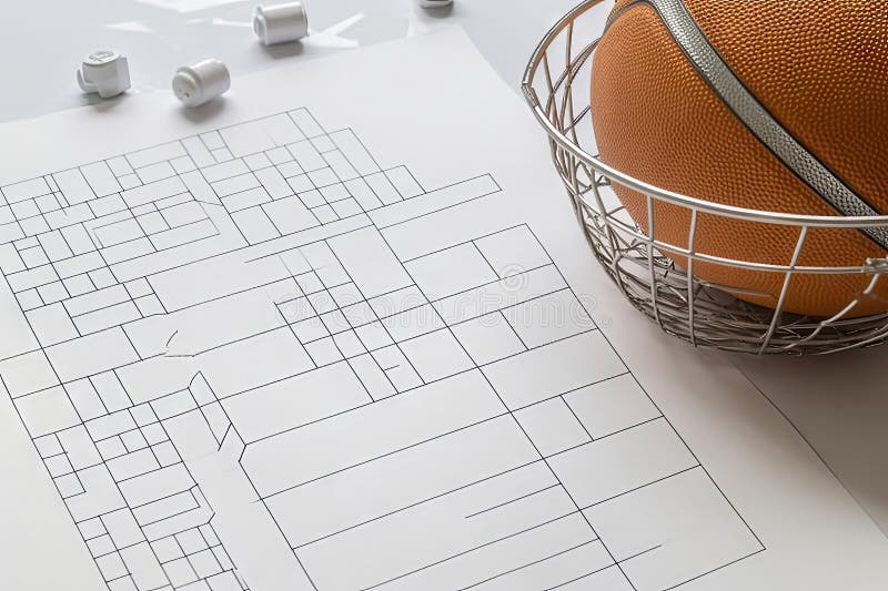 Blank Bracket Grid White Paper Basketball Top Stock Illustration ...