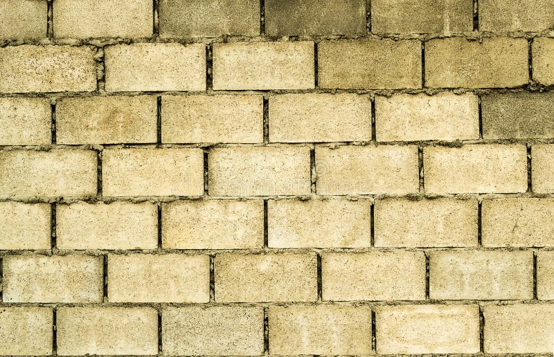 Blank Brick Block Make Wall. Stock Photo - Image of construction ...