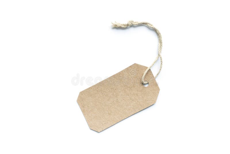 Blank Cardboard Price Tag or Label with Thread Isolated on Stock Image ...