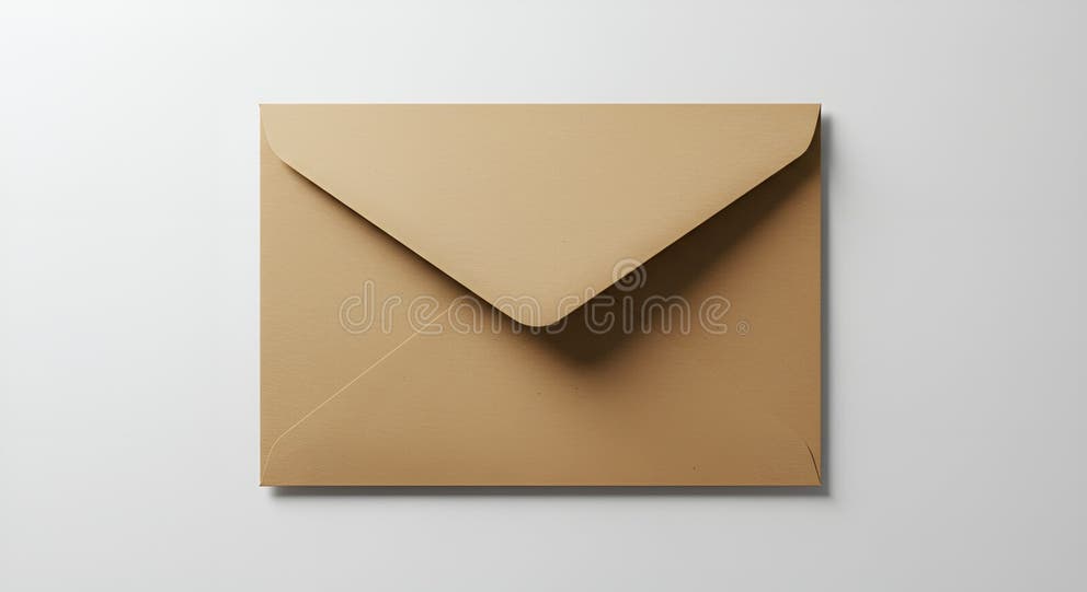 A Blank Brown Envelope with Pointed Flap, Isolated on White Background ...