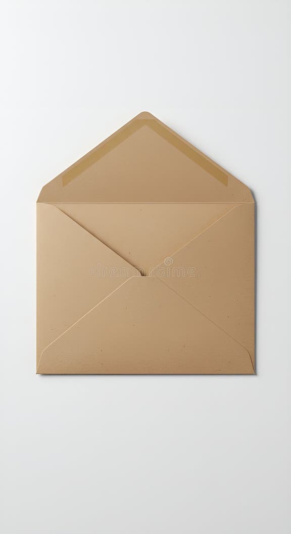 A Blank Brown Envelope with Pointed Flap, Isolated on White Background ...