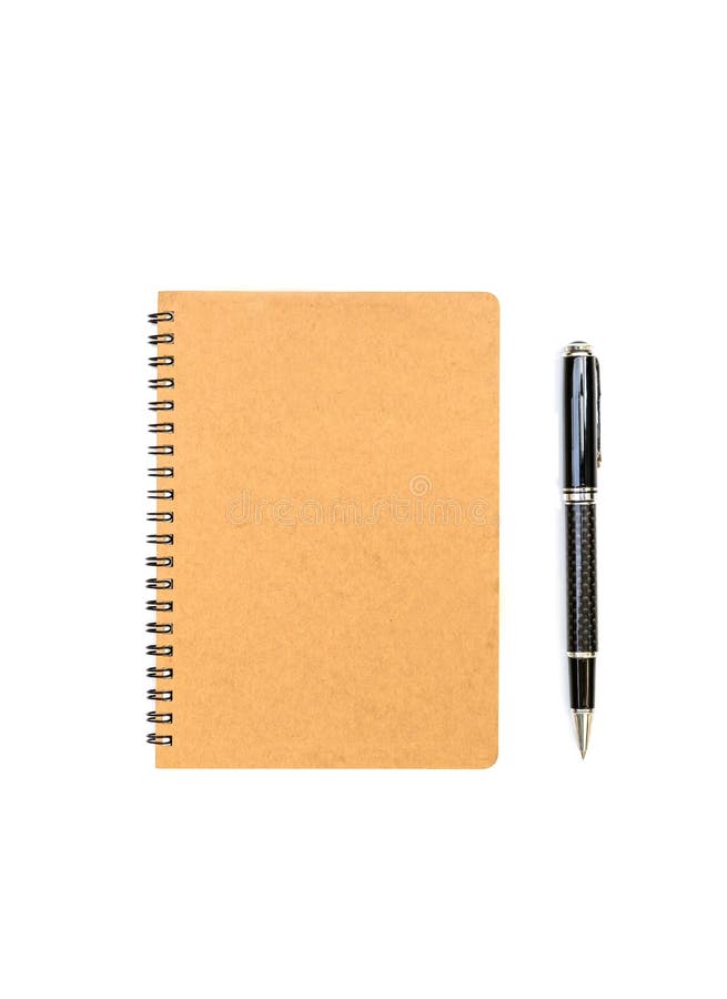 Brown Blank Notebook with Spiral and Copy Space Stock Photo - Image of ...
