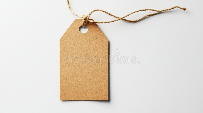 Blank Brown Price Tag on String for Retail and Craft Projects Stock ...