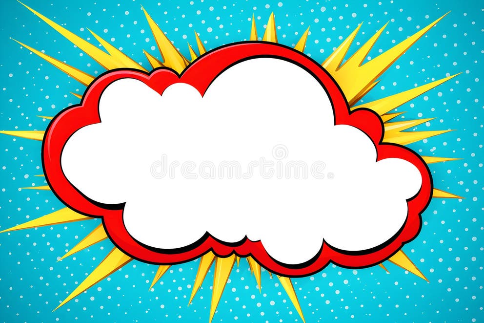 Blank Bubble Cartoon Explosion Cloud Background Stock Photo - Image of ...
