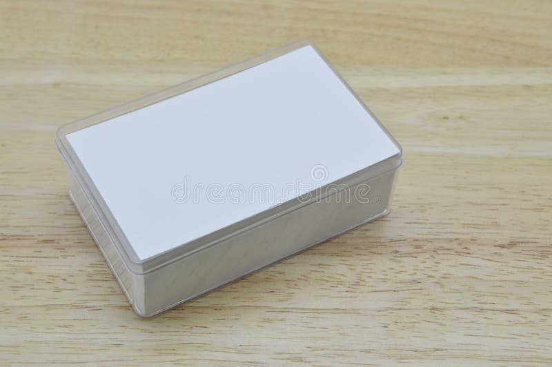 Blank Business Card Inside Box on Wooden Table Stock Photo - Image of ...