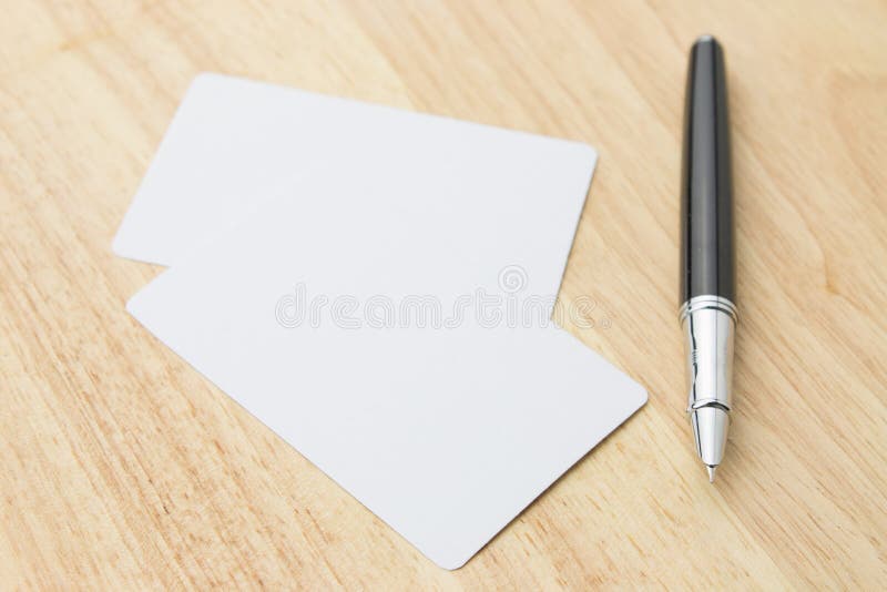 Blank Business Card and Pen Stock Image - Image of paper, business ...