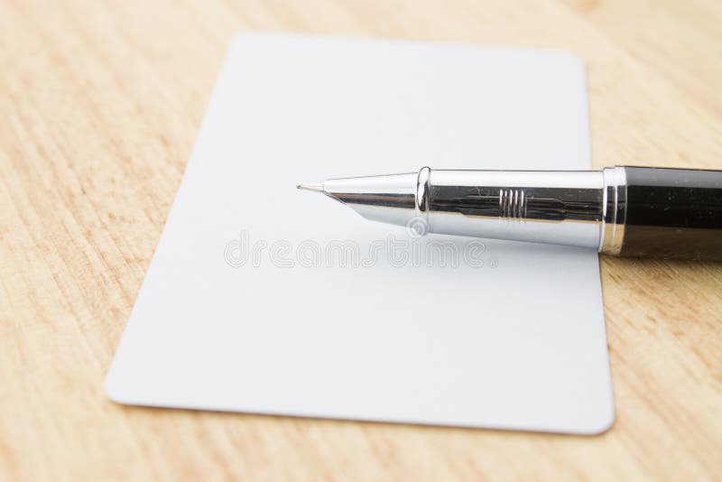 Blank Business Card and Pen Stock Image - Image of presentation, style ...