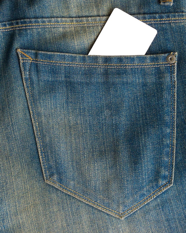 Blank Business Card in a Pocket of Blue Worn Out Jeans. Stock Photo ...
