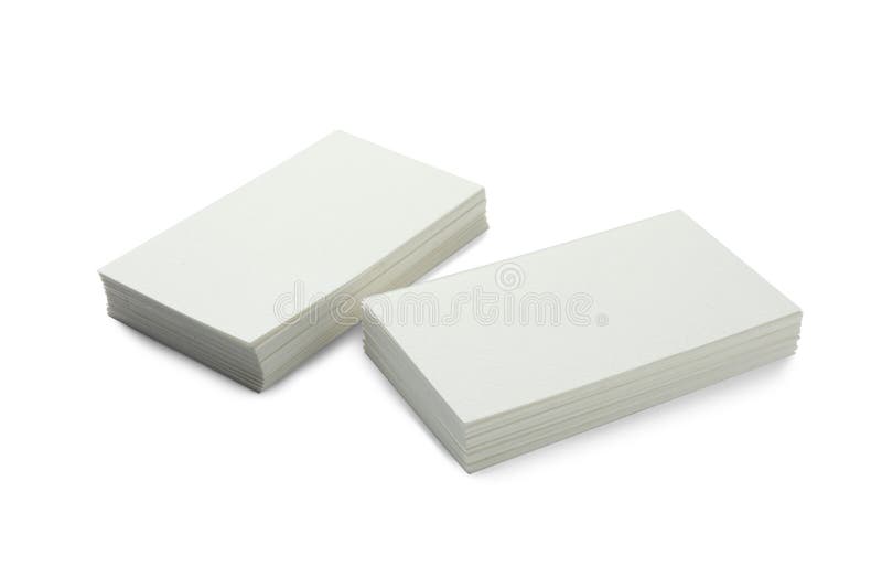 Blank Business Cards Isolated on White. Mockup for Design Stock Image ...