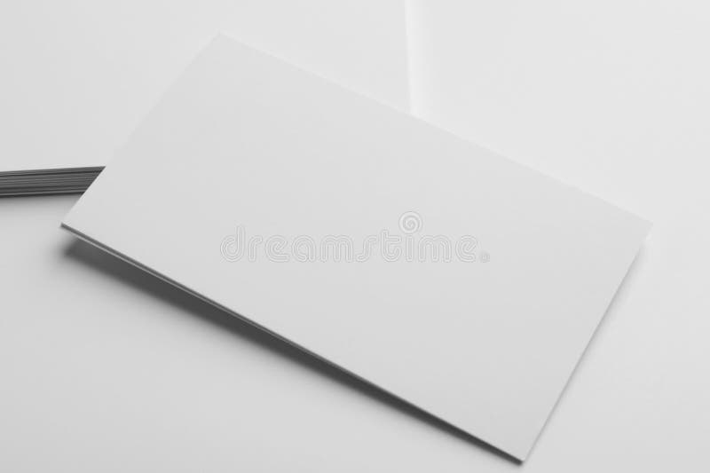 Blank Business Cards on Light Grey Background. Mockup for Design Stock ...