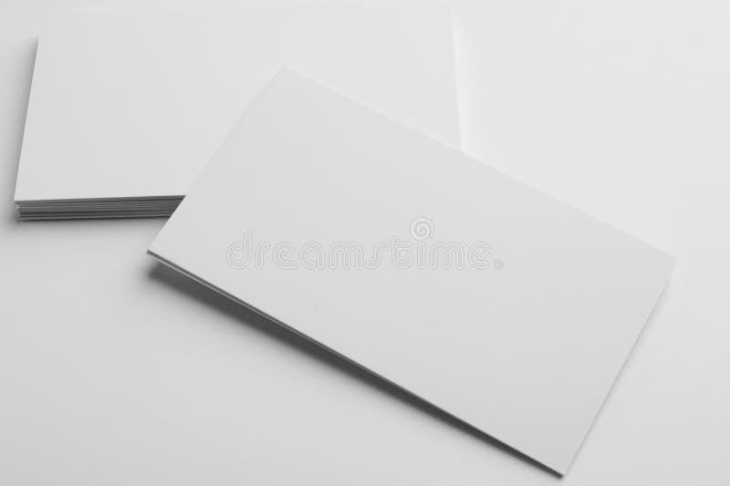 Blank Business Cards on Light Grey Background. Mockup for Design Stock ...