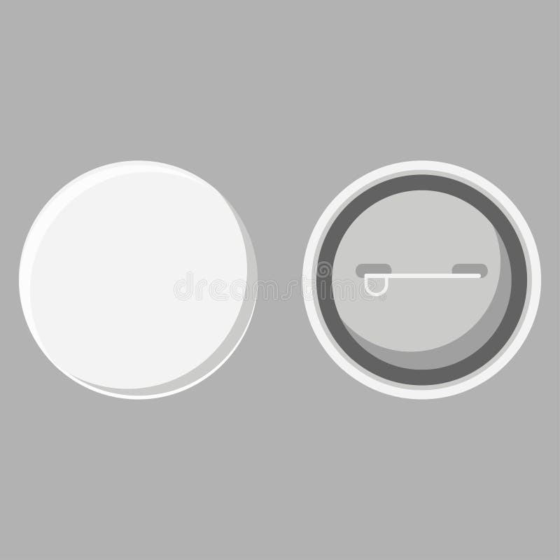 Blank Button Badge Front and Back View Stock Vector - Illustration of ...