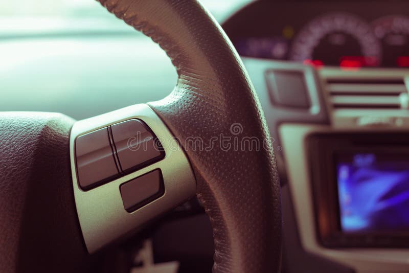 Blank Button Control System on Car Steering Wheel Used for Place Stock ...