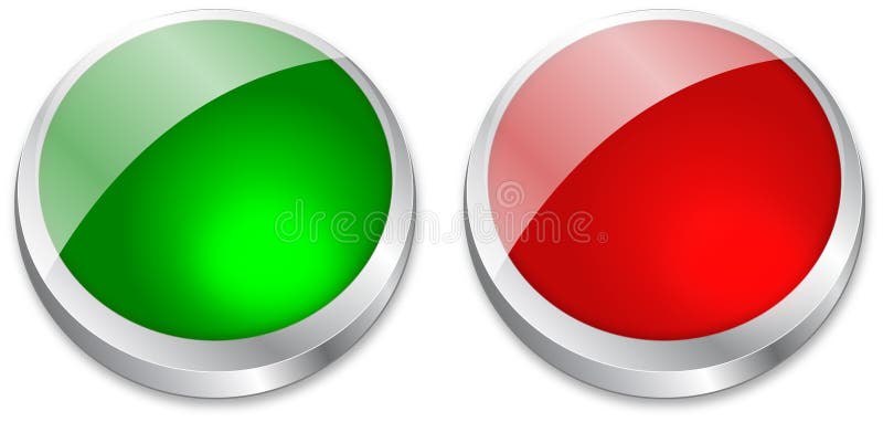 Blank Button on Green and Red Stock Vector - Illustration of button ...