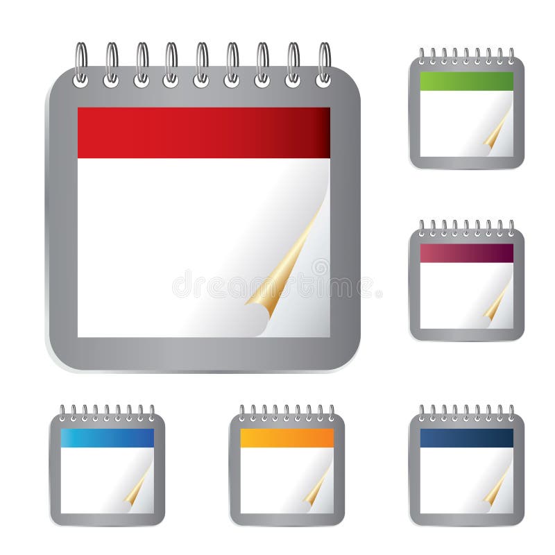 Blank Calendar Icons Set stock vector. Illustration of drawing - 23325325