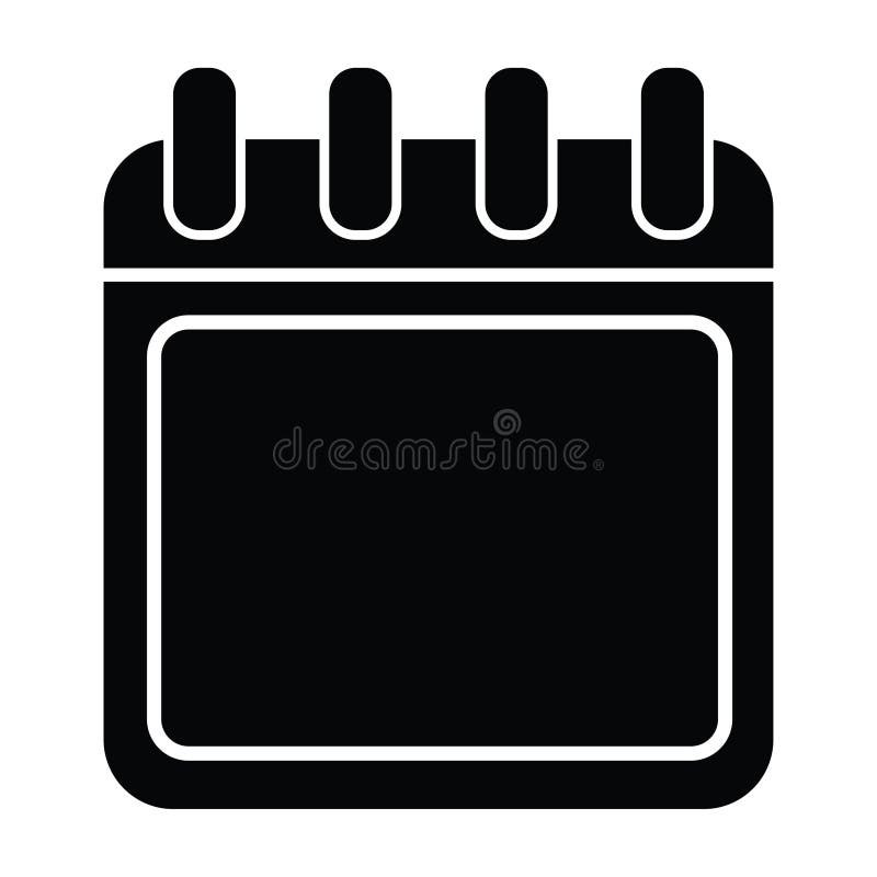 Black Calendar Icon Featuring a Rectangular Shape. Stock Illustration ...