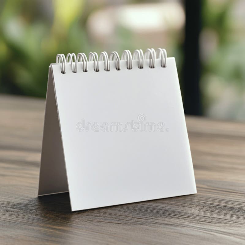 Blank Calendar or Notepad on a Desk. Generative AI Stock Illustration ...