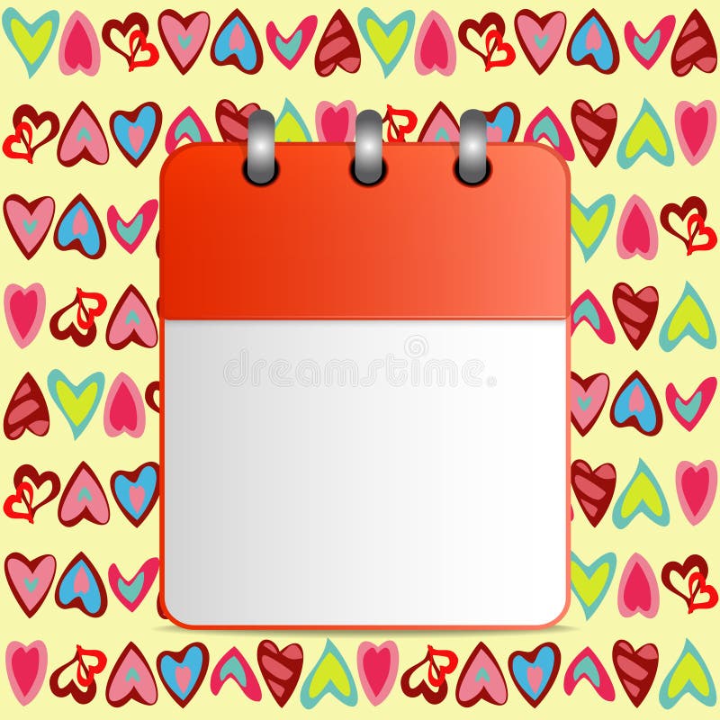 Romantic Calendar Template Hearts Stock Illustrations – 694 Romantic ...