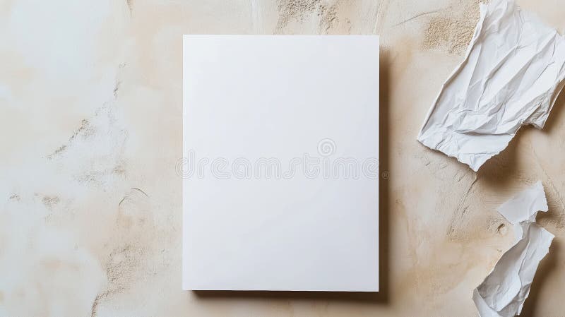 Blank Canvas and Crumpled Paper on Textured Background for Creative ...