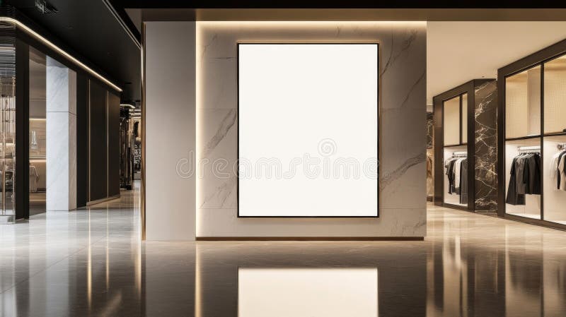 Blank Canvas Mockup in a Modern Retail Store Interior Stock ...