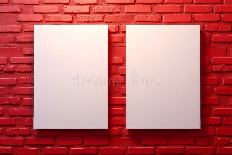 Blank Canvas Mockup on a Red Brick Wall Versatile Design Template for ...