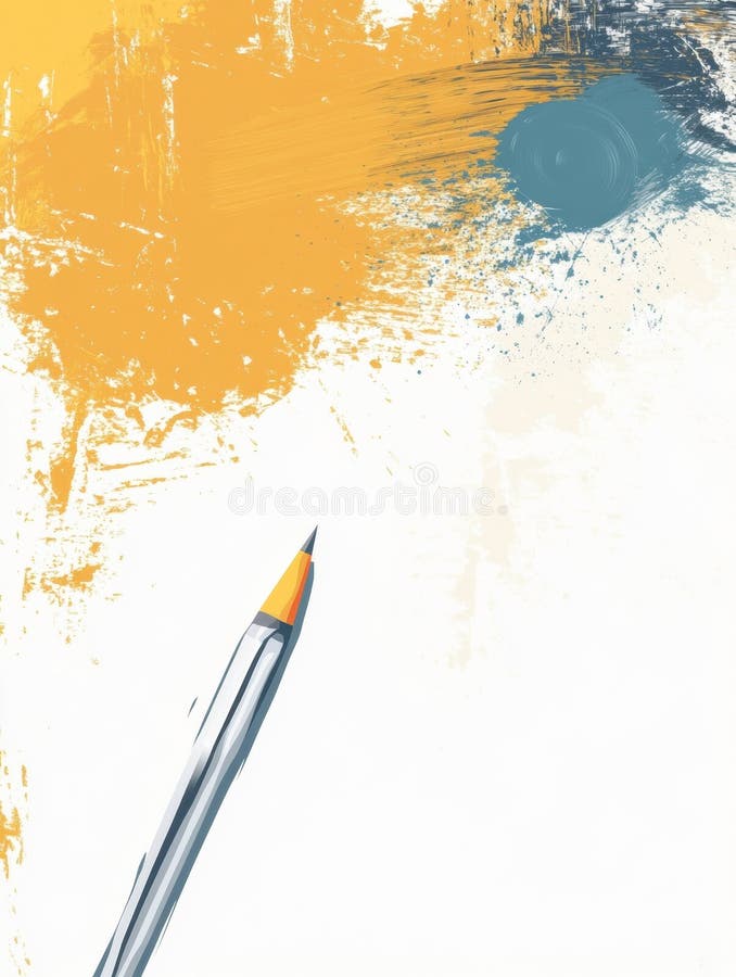 Blank Canvas with a Pen on Colorful Abstract Background for Creative ...
